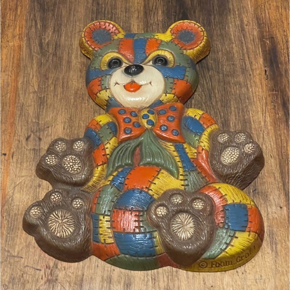 Foam Craft | Art | Vintage 979 Foam Craft Patchwork Teddy Bear 12 ...